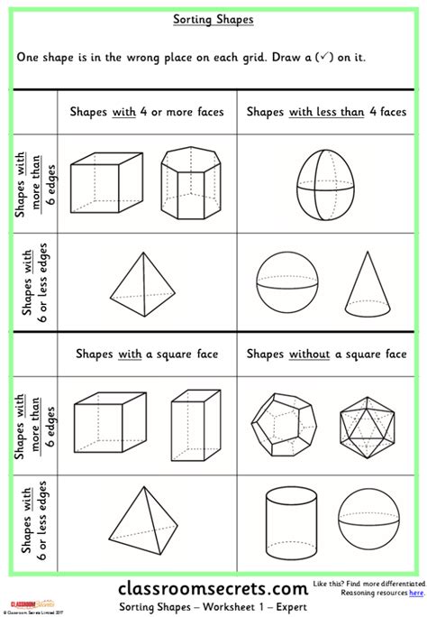 Sorting Shapes Worksheet ShapesWorksheets Com