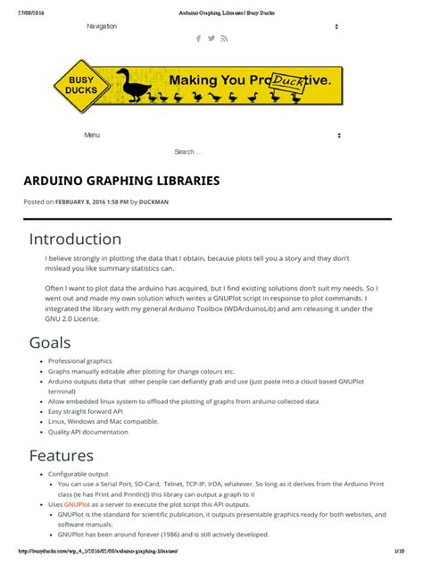 Arduino Graphing Libraries Busy Ducks Pdf Arduino Linux