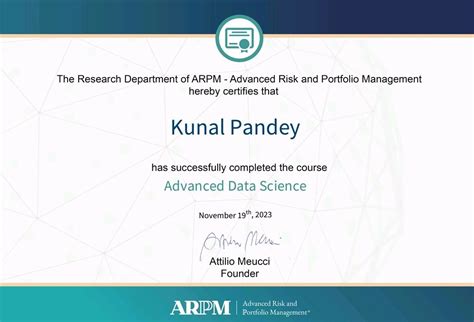 Kunal Pandey On Linkedin Datascience Arpm