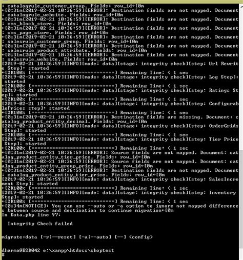 Magento2 Magento 2 Migration Issue Integrity Check Failed