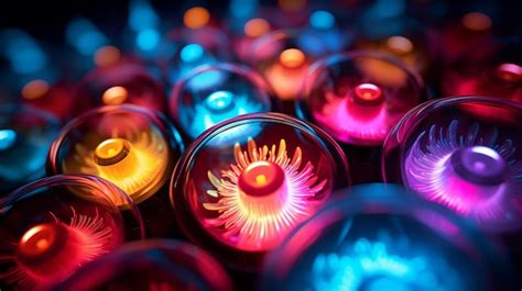 Premium Ai Image Neon Glowing Button On A Black Background Futuristic Design Digital Sound