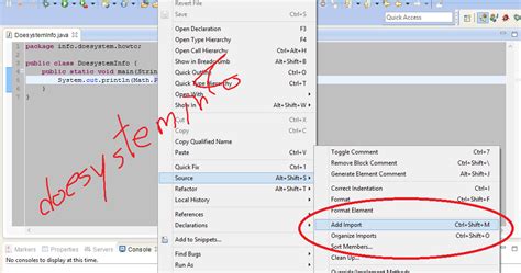 Doesystem Import Static ใน Eclipse
