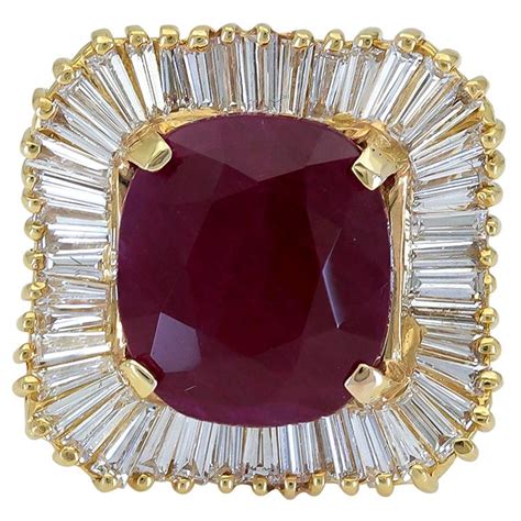 17 94 Carat Cushion Cut Ruby And Diamond Halo Engagement Ring For Sale