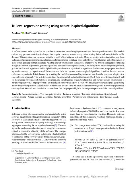 Tri Level Regression Testing Using Nature Inspired Algorithms Request Pdf