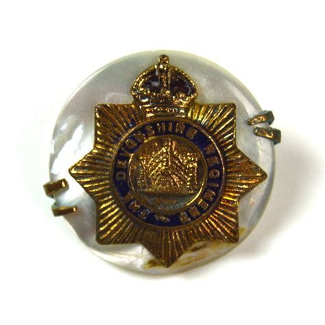 Devonshire Regiment Enamel Sweetheart Brooch Kings Crown Jeremy