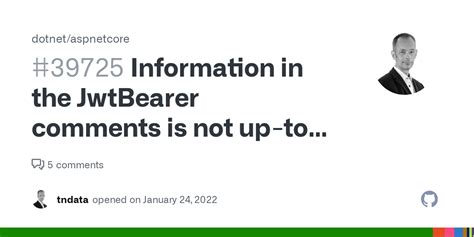 Information In The Jwtbearer Comments Is Not Up To Date · Issue 39725