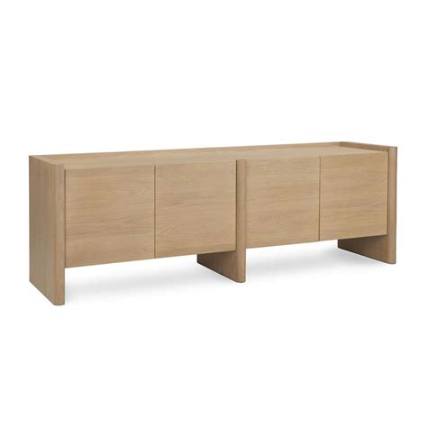 Torme White Oak Scandinavian Media Unit Article Mid Century Modern