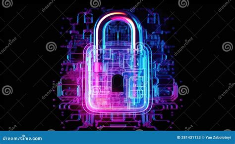 Lock On Circuit Pattern Concept Of Data Security And Cybersecurity Ai Generated Royalty Free