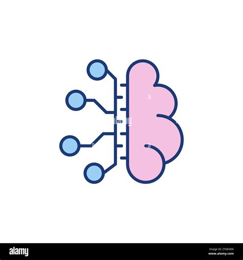 Human Brain With Neuron Connections Vector Concept Colored Icon Or Logo