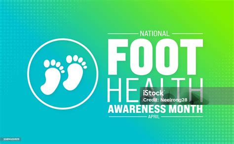 4월은 전국 발 건강 인식의 달 배경 템플릿입니다 휴일 컨셉 배경 배너 플래카드 카드 및 텍스트 비문과 표준 색상이 있는 포스터 디자인 템플릿에 사용합니다 주에 대한 스톡