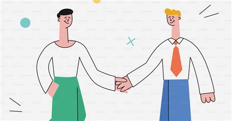 벡터 남성 캐릭터 매니저가 성공적인 개발 회의 협업 후 악수하고 있다 남성 회사원 사업가 협력 및 팀 빌딩 벡터 Unsplash의 우정 이미지