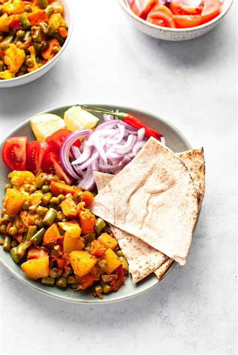 Easy Mixed Vegetable Curry Dry North Indian Style Sabzi Indian Ambrosia