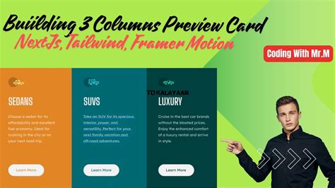 Building A Responsive 3 Column Preview Card With Nextjs Tailwind And Framer Motion Youtube