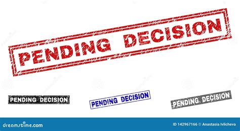 Grunge Pending Decision Textured Rectangle Stamp Seals Stock Vector