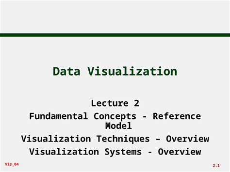 Ppt 21 Vis04 Data Visualization Lecture 2 Fundamental Concepts