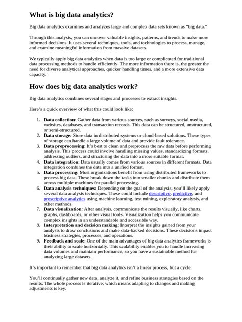What Is Big Data Analytics Pdf Analytics Big Data