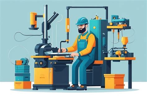 Flat Style Vector Assembler Character Illustration Premium Ai