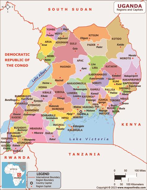 Uganda Regions And Capitals List And Map List Of Regions And Capitals In Uganda