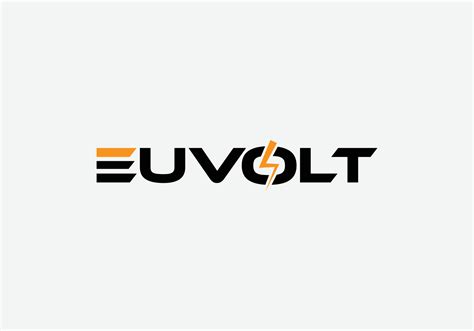 Abstract Euvolt Typography Wordmark Tech Minimalist Logo Design
