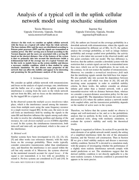 Pdf Analysis Of A Typical Cell In The Uplink Cellular Network Model Using Stochastic Simulation