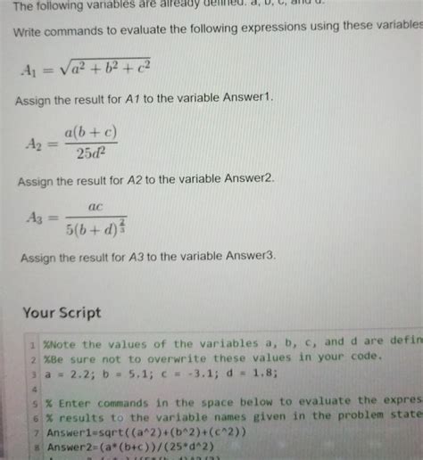 Solved The Following Variables Are Already Detiied A U 0