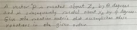 Solved A Vector Ap Is Rotated About ZA By Theta Degrees And Chegg