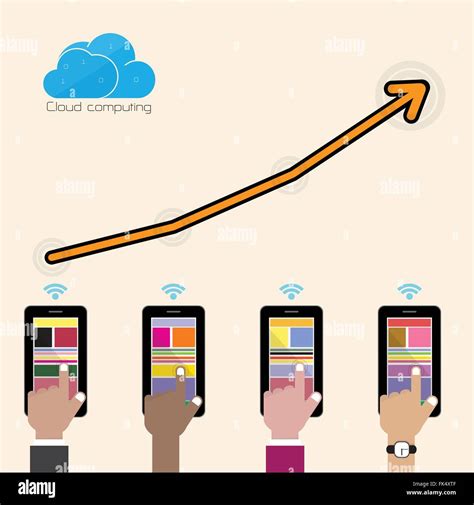Flat Cloud Technology Computing Background Concept Data Storage Network Sever Internet