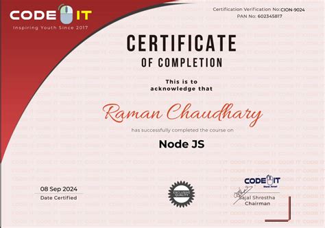 Raman Chaudhary On Linkedin I Have Completed Nodejs With Express With