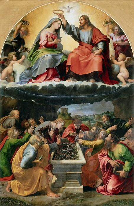 Коронование Девы Марии Мадонна Монтелюче картина — Джулио Романо