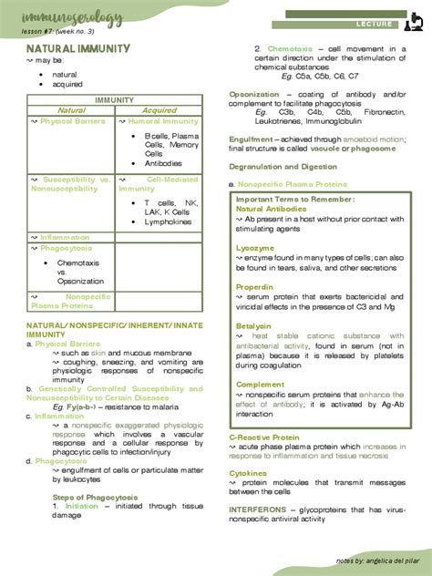 lecture week 3 natural immunity and complement system pdf