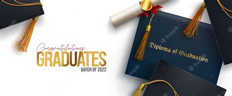 졸업 인사말 벡터 배경 디자인 축하 졸업생 텍스트 3d 졸업장 프리미엄 벡터