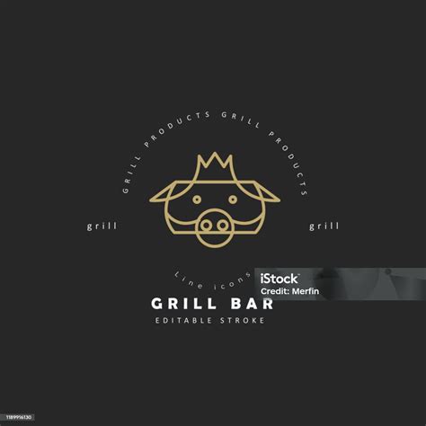 고기와 그릴 카페 또는 레스토랑에 대한 벡터 아이콘 및 로고 가정 주방에 대한 스톡 벡터 아트 및 기타 이미지 가정 주방 가정의 방 고기 Istock