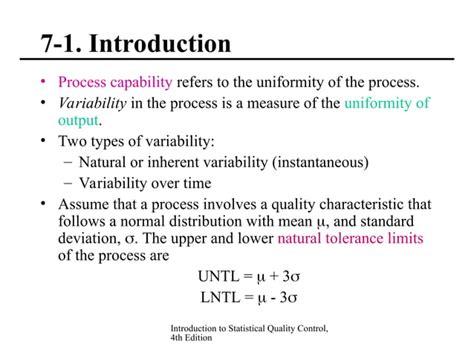 Introduction To Statistical Quality Controlppt Science