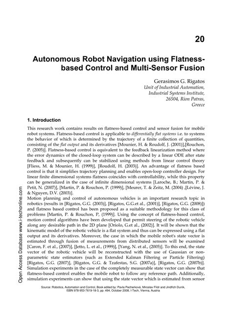 Pdf Autonomous Robot Navigation Using Flatness Based Control And
