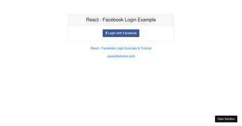React Facebook Login Example Codesandbox