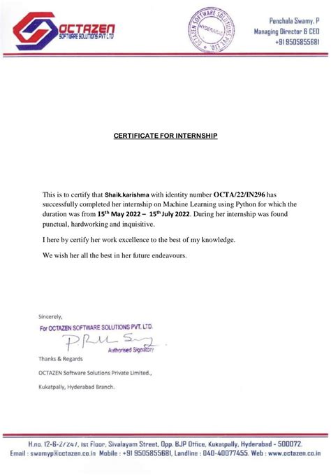 Shaik Karishma On Linkedin I Am Happy To Share My Internship