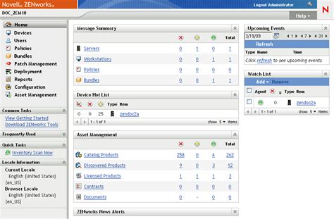 Novell Doc Zenworks 10 Configuration Management Administration Quick