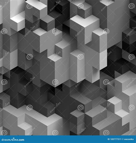 3d Render Abstract Geometric Background Colorful Constructor Logic Game Cubic Mosaic