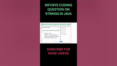 Infosys Placement Questions Strings In Java Youtube