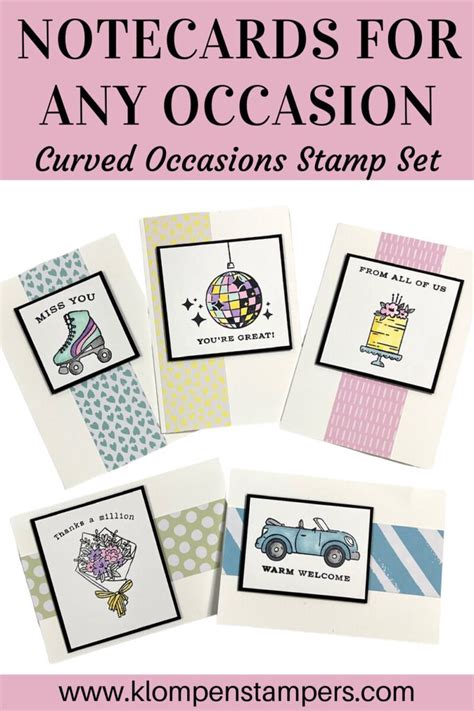 Some Cards With Different Designs On Them And The Words Notecards For Any Occasion