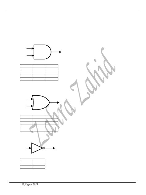 Logic Gates Exercises 1 Pdf