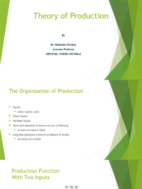 Theory Of Production Pdf Production Function Business