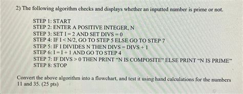 Solved The Following Algorithm Checks And Displays Whether