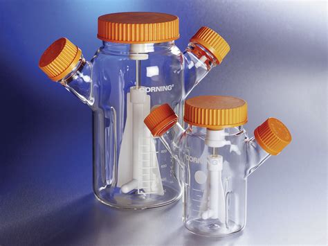 Corning® Reusable Glass Spinner Flask With Angled Sidearms Corning Corning® Reusable Glass Spinner Flask With Angled Sidearms Corning