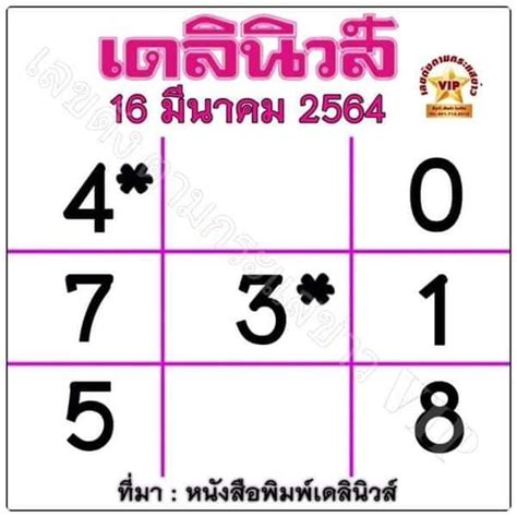 หวยเดลินิวส์ 16 3 64 เลขเด็ดหนังสือพิมพ์ ตารางหวยเดลินิวส์ประจำวัน