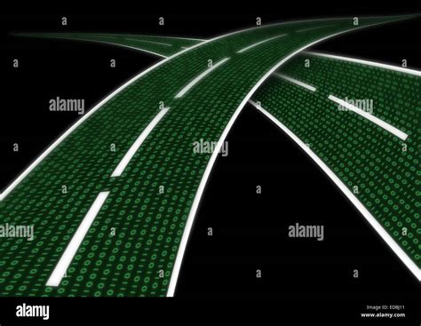 Digital Highway Data Streaming Series Of Digits Binary Code Zeros
