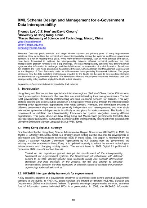 Pdf Xml Schema Design And Management For E Government Data