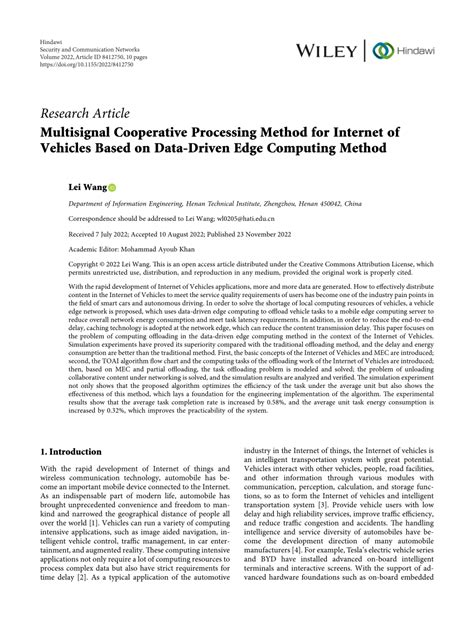 Pdf Multisignal Cooperative Processing Method For Internet Of
