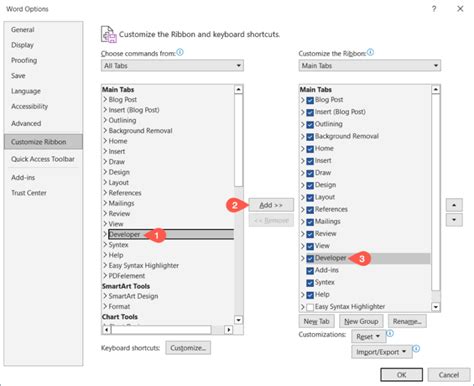 How To Add And Show The Developer Tab In Microsoft Word