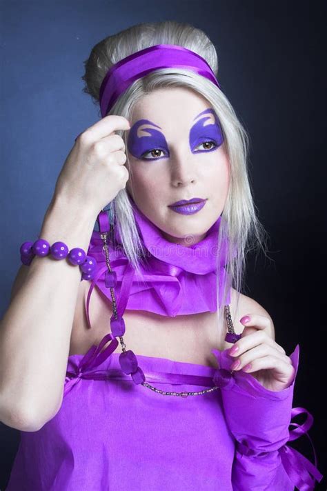 Girl In Violet Stock Image Image Of Face Makeup Princess 40125887